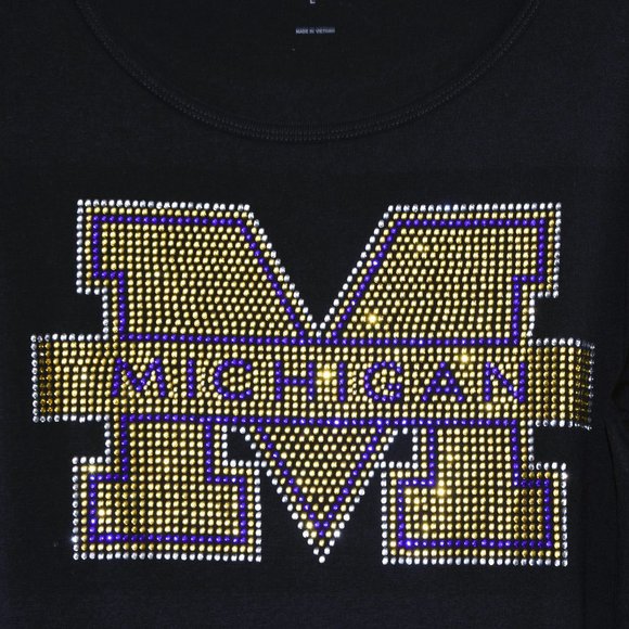 custom made rhinestone shirt | Tops | Michigan Long Sleeved Shirt With ...